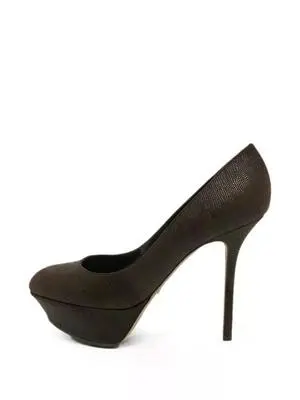 SERGIO ROSSI Karung Leather Platform Stiletto Heel Pumps - Brown