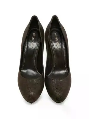 SERGIO ROSSI Karung Leather Platform Stiletto Heel Pumps - Brown