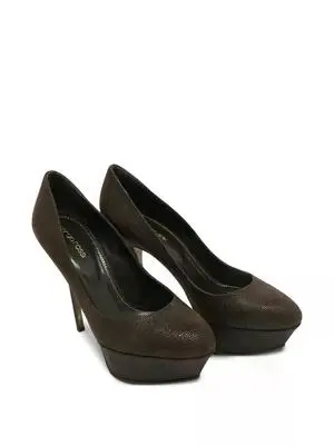 SERGIO ROSSI Karung Leather Platform Stiletto Heel Pumps