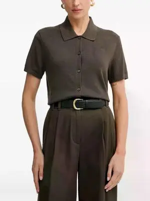 Marc O'polo Fine Knit Short Sleeve Cardigan - Brown