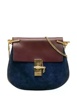 Chloé Drew Bicolor Suede And Calfskin Crossbody Bag - Red