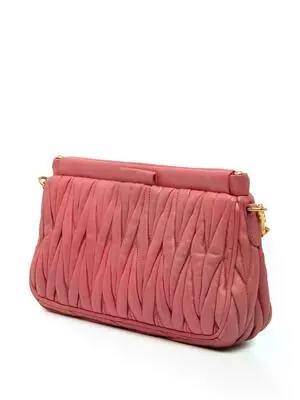 Miu Miu Matelasse Nappa Frame Shoulder Bag - Pink