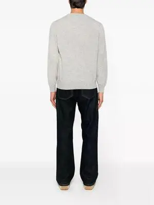 Canali Crew Neck Long Sleeve Fine Knit Sweater