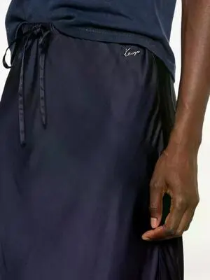 Kenzo Drawstring-waist Logo Plaque Midi Skirt
