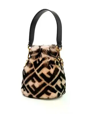 Fendi Mini Zucca Shearling Mon Tresor Bucket Bag