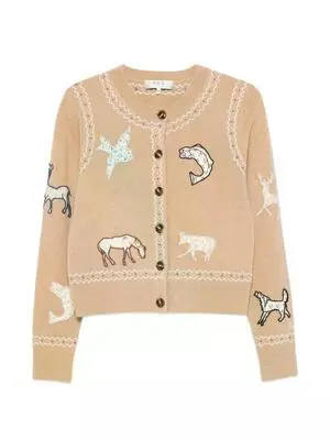 Sea Winslow Animal-patch Cardigan - Neutrals