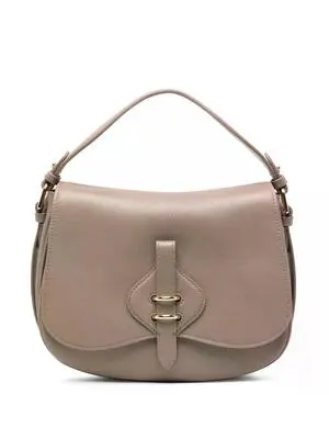 COCCINELLE Logo-detail Leather Shoulder Bag - Neutrals