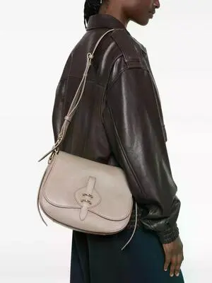 COCCINELLE Logo-detail Leather Shoulder Bag - Neutrals