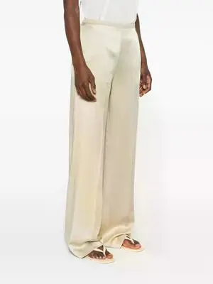 FORTE_FORTE Wide Leg Satin Finish Palazzo Pants