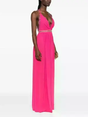 ANNA MOLINARI Lace Trim Embellished Maxi Dress