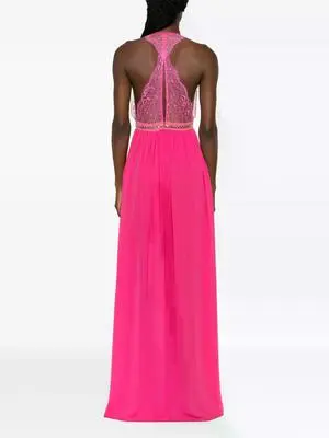 ANNA MOLINARI Lace Trim Embellished Maxi Dress