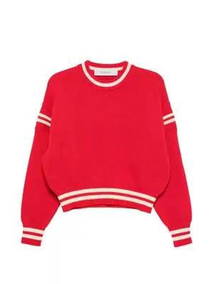 GOLDEN GOOSE Long Sleeve Round Neck Sweater - Red