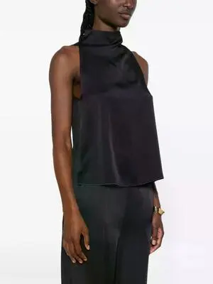 FORTE_FORTE High-neck Sleeveless Blouse - Blue
