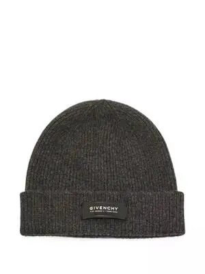 Givenchy Logo Appliqué Rib-knit Beanie Hat