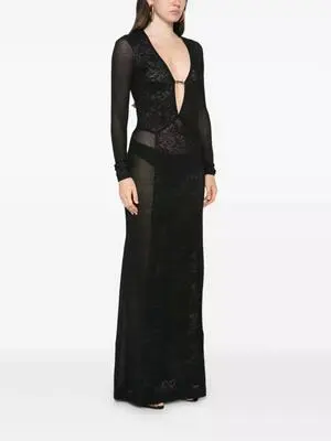 Elisabetta Franchi Lace-panelled Maxi Dress