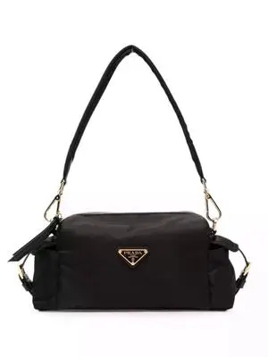 Prada Re-nylon Logo Plaque Cross Body Bag - Black