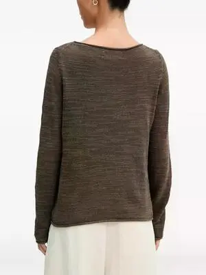 Marc O'polo Boat Neck Slub-knit Sweater - Green