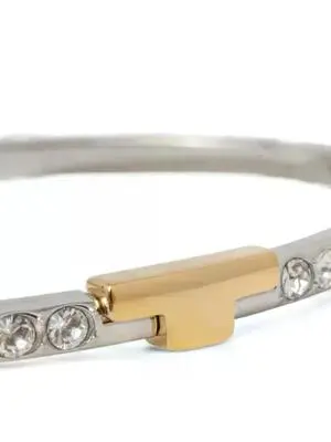 TRUSSARDI Crystal-embellished Logo Plaque Bracelet