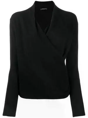 PHILO-SOFIE Cashmere Wrapped Front Jumper - Black