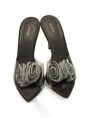 LE SILLA Crystal Embellished Stiletto Slide Sandals