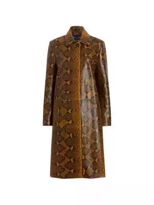 Proenza Schouler Leticia Python-print Coat - Brown