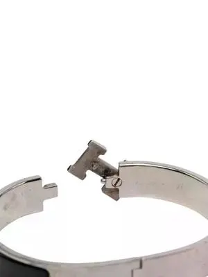 Hermès Enamel And Palladium Plated Metal H Bracelet - Black