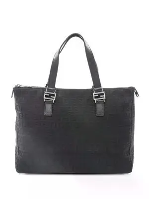 Fendi Zucchino Canvas Tote Bag - Black