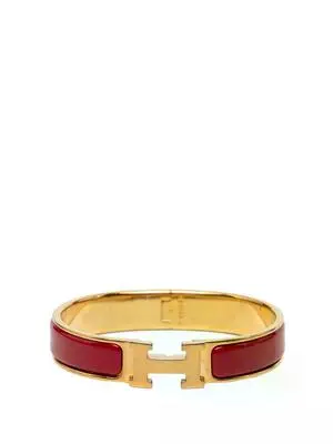 Hermès Enamel And Gold-plated Bracelet - Red