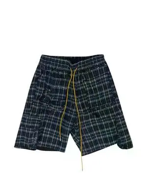 Rhude Plaid Drawstring Shorts - Blue
