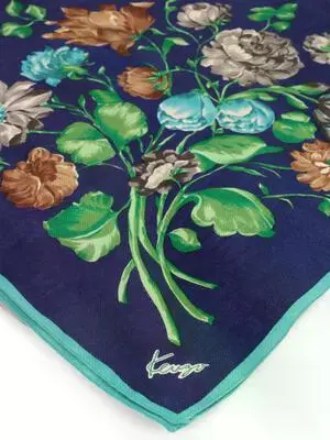 Kenzo Floral-print Scarf - Blue