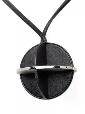 Hermès Leather And Brass Zodiac Pendant Necklace