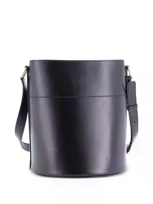Celine Maillon Triomphe Leather Medium Bucket Bag - Black