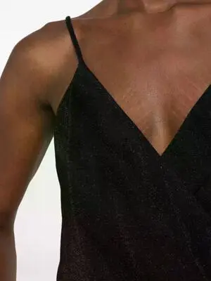 Momoni Glitter-effect Wrap Bodysuit