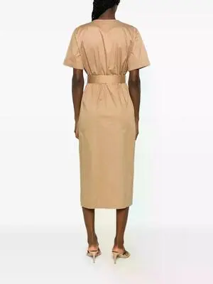 KAOS Belted V-neck Midi Dress