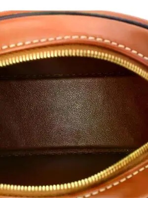Celine Triomphe Oval Leather Mini Crossbody Bag - Brown