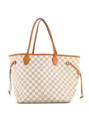 LOUIS VUITTON Neverfull Nm Damier Mm Tote Bag - White