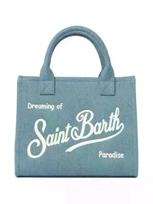MC2 SAINT BARTH Logo Embroidered Vanity Tote Bag - Blue