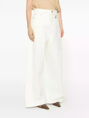 Sportmax Logo-patch Wide-leg Jeans