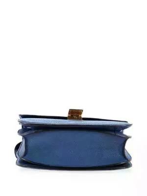 Celine Classic Box Bag Grainy Leather Medium Crossbody Bag - Blue