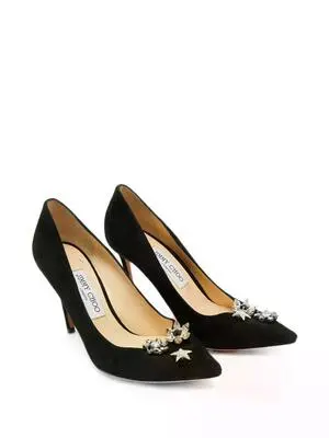 JIMMY CHOO Suede Crystal Embellished Pumps