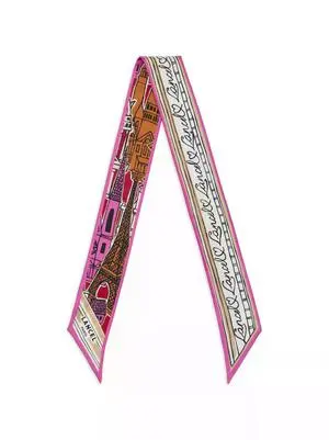 LANCEL Paris A La Fenetre Printed Biface Headband - Pink