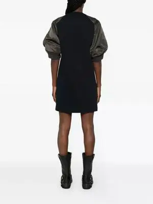 Sacai Paneled Puff-sleeve Mini T-shirt Dress
