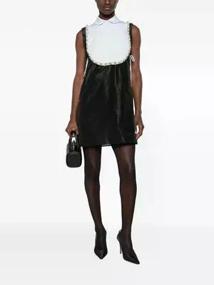 Prada Crystal-embellished Bib Detail Mini Dress