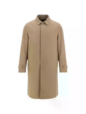 Herno Single-breasted Cotton Coat - Neutrals