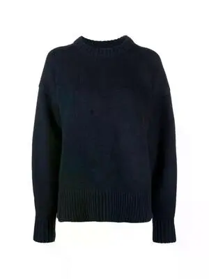 THE ROW Ophelia Oversized Wool Cashmere Crewneck Sweater - Blue