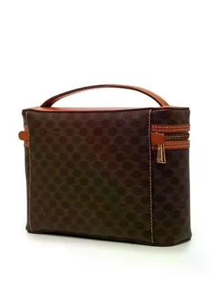Celine Macadam Coated Canvas Vanity Bag - Brown