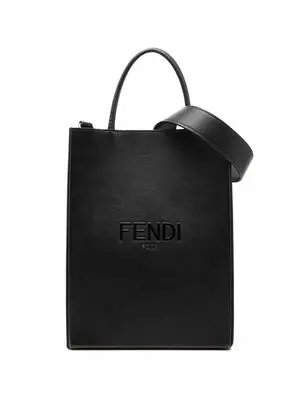 Fendi Leather Shopping Bag Satchel - Black