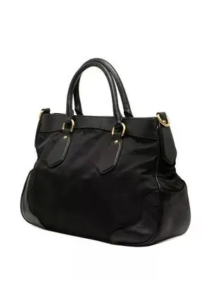 Prada Leather Trimmed Tessuto Satchel