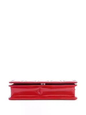 Dior Lady Chain Pouch Cannage Quilt Patent Crossbody Bag - Red