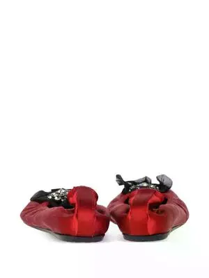 LANVIN Brooch-embellished Ballet Flats - Red